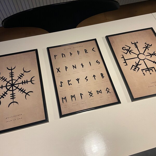 SVEFNTHORN Norse Viking Symbol Printable Viking Wall Art Poster Print ...