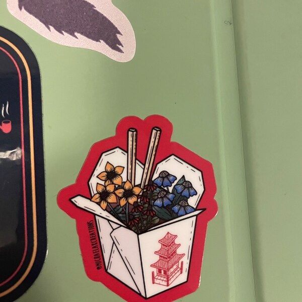 Chinese Food Box Sticker |food Sticker|noodle Sticker |hydro Flask ...