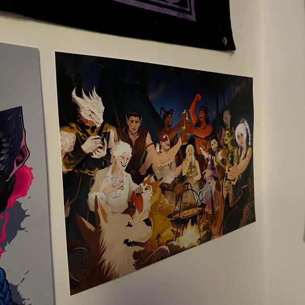 Campfire Party - BG3 Baldur's Gate 3 Print - - Etsy