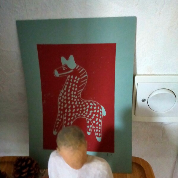 Sprout the Bat Handmade Relief Block Printing Linocut Poster A3 - Etsy