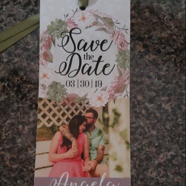 Customized Save the Date Bookmark, Save the Date, Bookmark Invitation ...