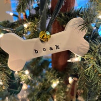 Personalised Dog Bone Clay Tree Decoration, Pet Christmas Decoration ...