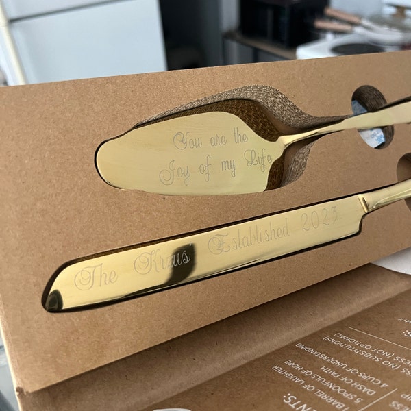 Engraved Wedding Cake Server Gift Box Set, Gift for Wedding, Gift for ...