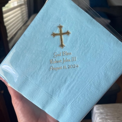 Baptism Napkins Christening Napkins First Communion Napkins ...