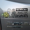Beware I Brake for Animals Car Decal, Wildlife Car Decal, Wildlife ...