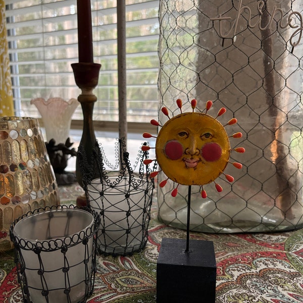 Sun Face on Pedestal - Etsy