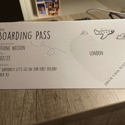 Personalised Surprise Birthday Card Personalised Boarding Pass Faux ...