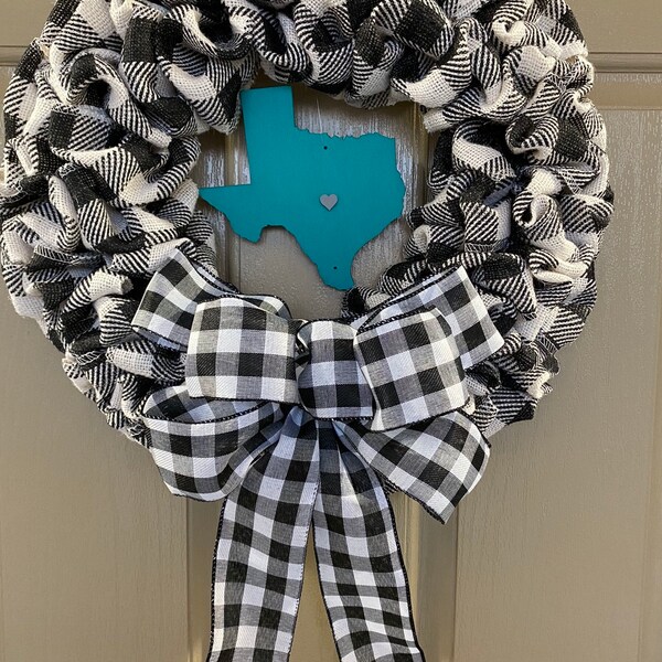 Black White Buffalo Plaid Bow, Farmhouse Plaid Bow, Buffalo Plaid Bow ...