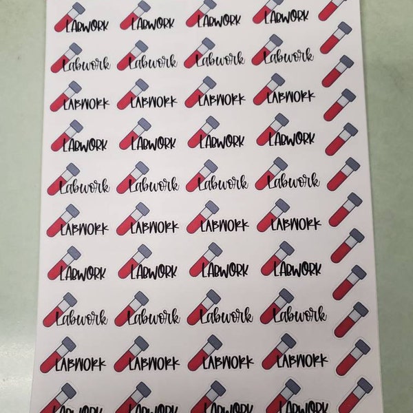 Lab Work Planner Stickers, Fasting Blood Work Planner Stickers - Etsy