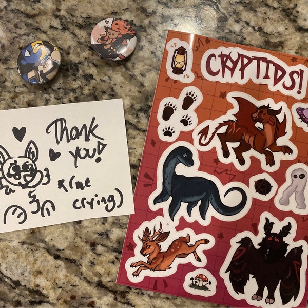 Cryptids/creature Sticker Sheet! - Etsy
