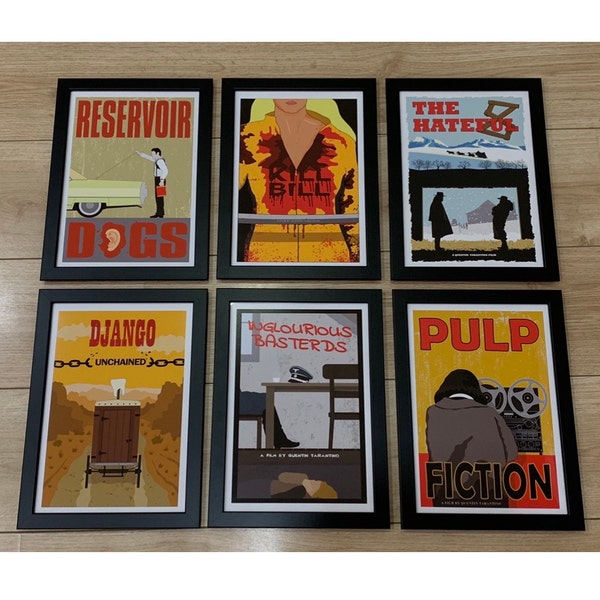 Tarantino Movie Poster Collection // Film Print Set of 6 // Retro Wall ...