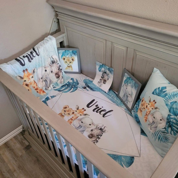 Baby Boy Crib Bedding, Safari Crib Bedding Set, Safari Nursery, Safari ...