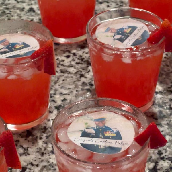 Custom Photo Birthday EDIBLE Wafer Drink Topper, Cocktail Topper ...
