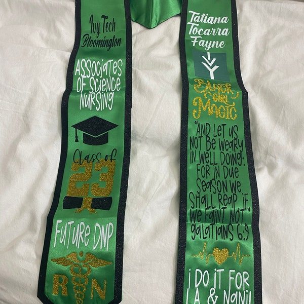 Satin Graduation Stole - Etsy