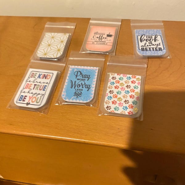 Rainbow Pooping Unicorn Bookmark Laminated Magnetic Polka Dot Gold ...