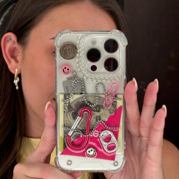 Resin Aesthetic Phone Case, Decoden Phone Case for iPhone 16 15 14 13 ...