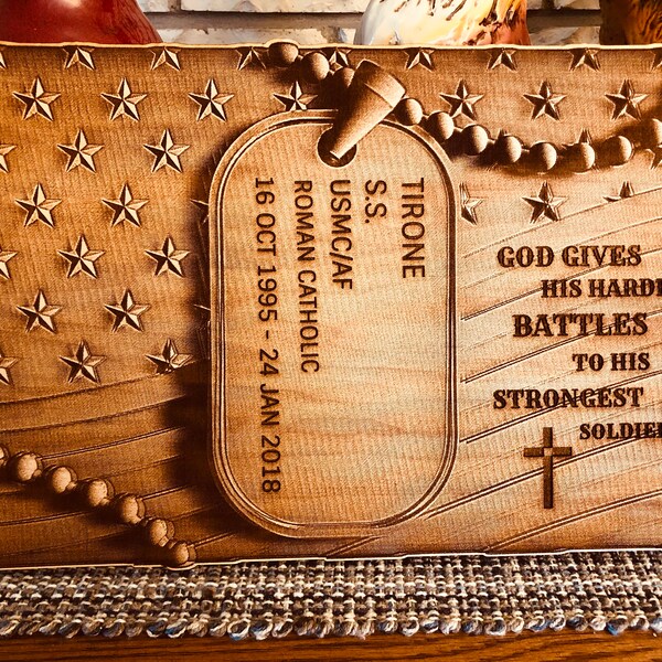 Digital Design File US Military Tag Glowforge Laser Ready Engrave SVG ...