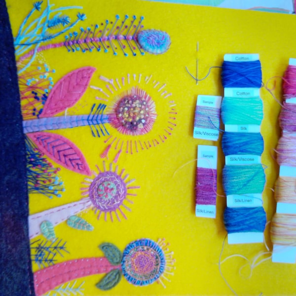 Hand Dyed Embroidery Thread, Set of 10 Colours, Variegated Threads ...