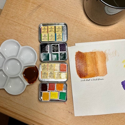 Silver Hinged Metal Tin Box empty Travel Watercolor - Etsy