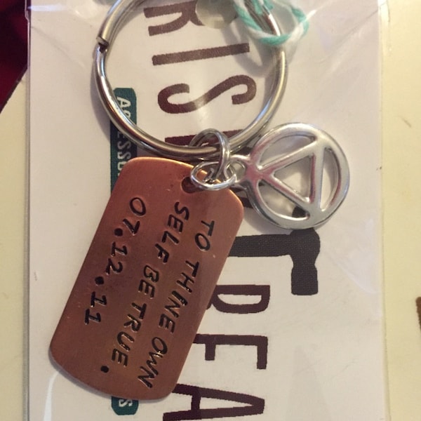 Sobriety Symbol Keychain, One Day at a Time, Add Sober Date, Recovery ...