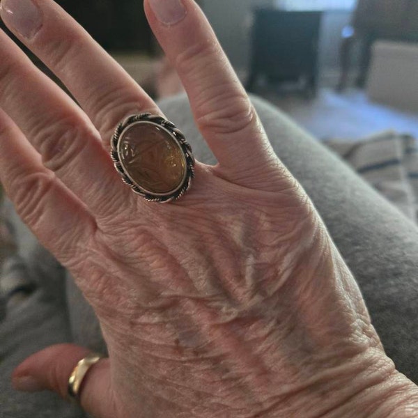 Amazing Sterling Castle Ring With Turquoise and Coral, Size 8.25 - Etsy