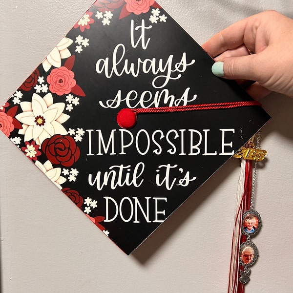 Grad Cap Topper Graduation Gift Tassel Custom Grad Quote Grad Cap ...