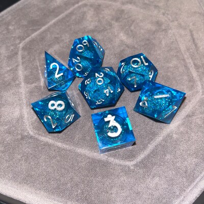 Metal Dice / Ice Storm / Dnd Dice Metal / Blue Luminance - Etsy