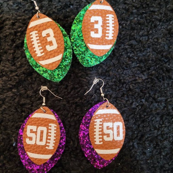 Custom Football Jersey Number Earrings - Etsy