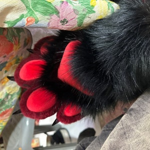 White Cat Furrysuit Cosplay Paws With Claws, Wolf Furry Fluffy Paws ...