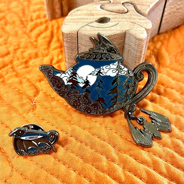 Celestial Teapot and Teacup Enamel Pins - Etsy