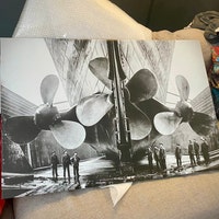 Titanic Propeller Poster of Canvas, Historical Wall Art, Black & White ...