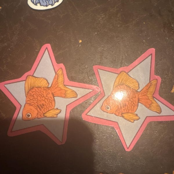 Goldfish Star Sticker | Glossy and Waterproof - Etsy