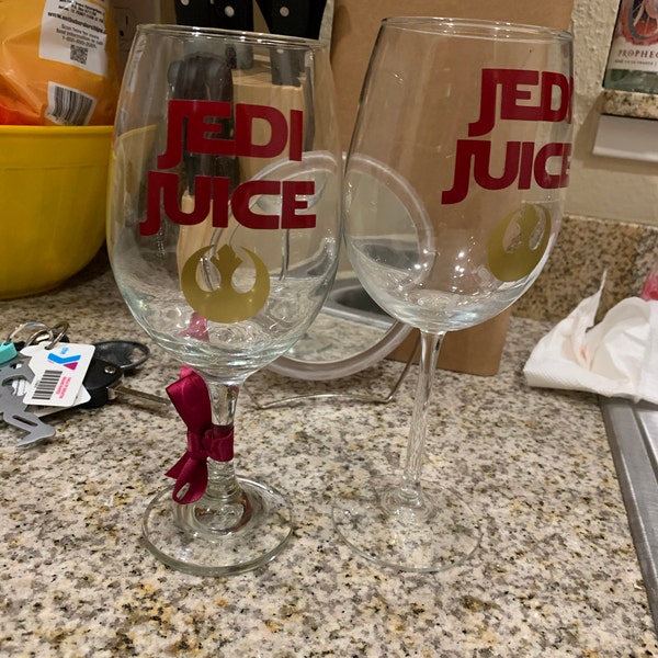 Jedi Juice Wine Glass, Star Wars Wine Glass , Star Wars Gift, Star Wars ...
