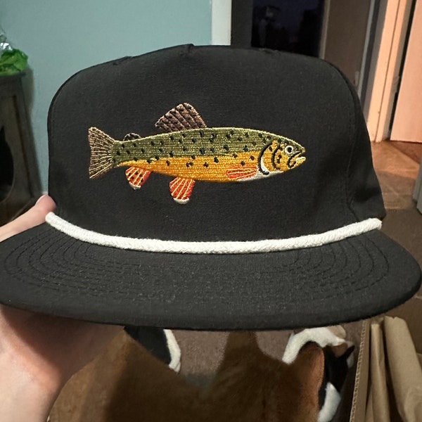 Trout Hat Fly Fishing Native Fish - Embroidered Fish - Snapback Cap One ...