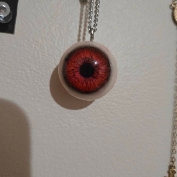 Handmade Resin Eyeball Jewelry, Doodle Eyeball Cute Necklaces, Gothic ...