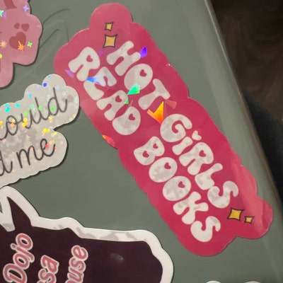 Hot Girls Read Books Sticker Holographic Waterproof Kindle Laptop Funny ...