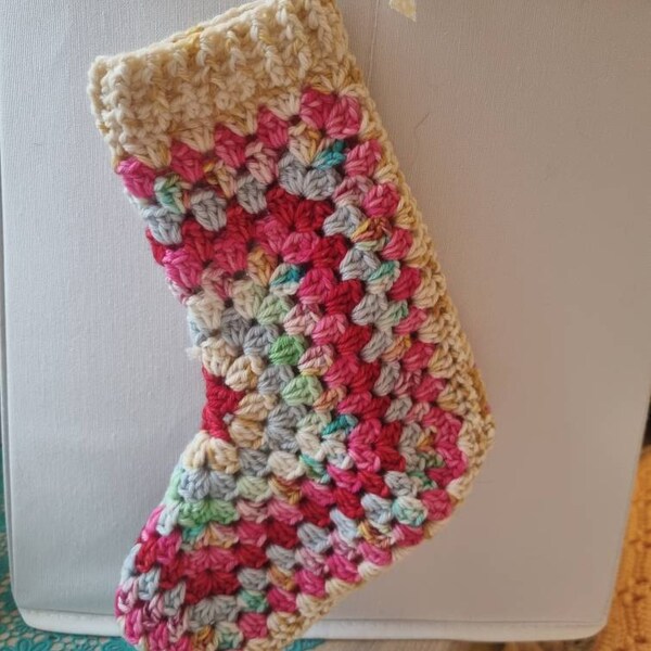 Granny Square Christmas Stocking Crochet Pattern, Hand Dyed Yarn ,(PDF ...