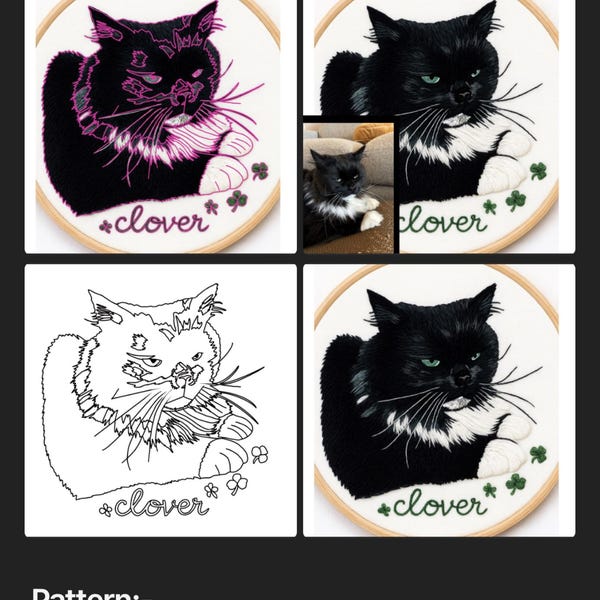 Butterfly Embroidery PDF Pattern. 7 Sizes From 3 to 8 Inch & A4 for Different Sized Hand ...