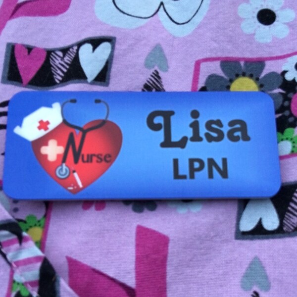 Healthcare Staff Name Badge, Name Tag, Personalized Custom ID Tag ...