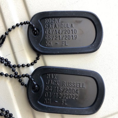 Personalised Special Forces Black US Military Dog Tag Set, Anodised ...