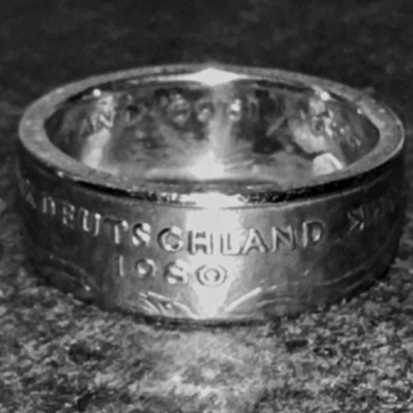 German Empire Silver Coin Ring - 5 Marks - Funf Mark - Deutschland ...