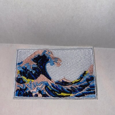Sea Wave Patch Iron on Patch,japanese Embroidery Patch the Great Wave ...