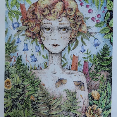 DRYAD A4 Digital Coloring Page by Karolina Kubikowska - Etsy