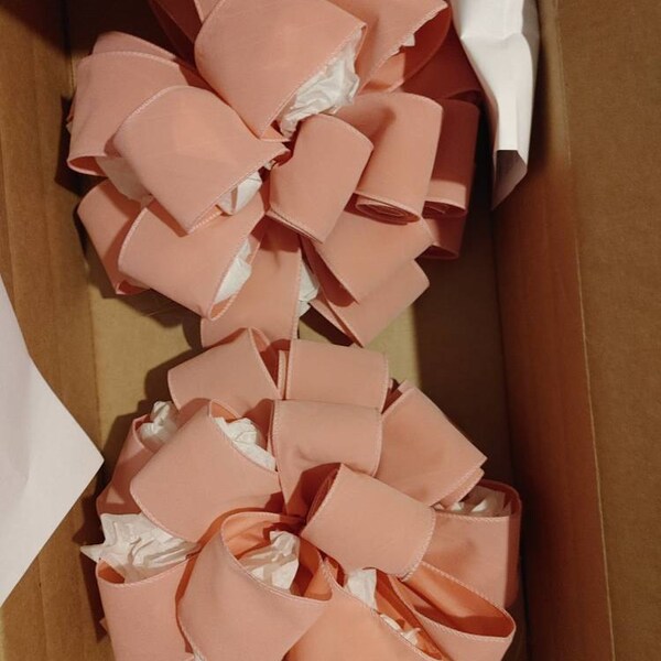 Blush Pink Velvet Christmas Tree Bow for Wreath, Lantern Bow Decoration ...