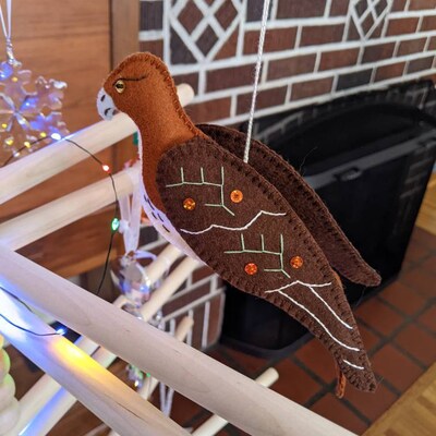 Red-tailed Hawk, Wool Felt Hawk Ornament, Felt Red-tailed Hawk Ornament ...