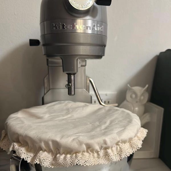 Muslin & Lace Large Bowl Cover / Sourdough Proofing Basket Bonnet ...