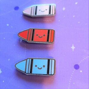 Cute Mini Crayon Enamel Pin Set. 3 Crayon Enamel Pin Set. Artist Crayon ...