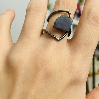 Labradorite Ring Rough Stone Ring Gemstone Ring Ring for - Etsy