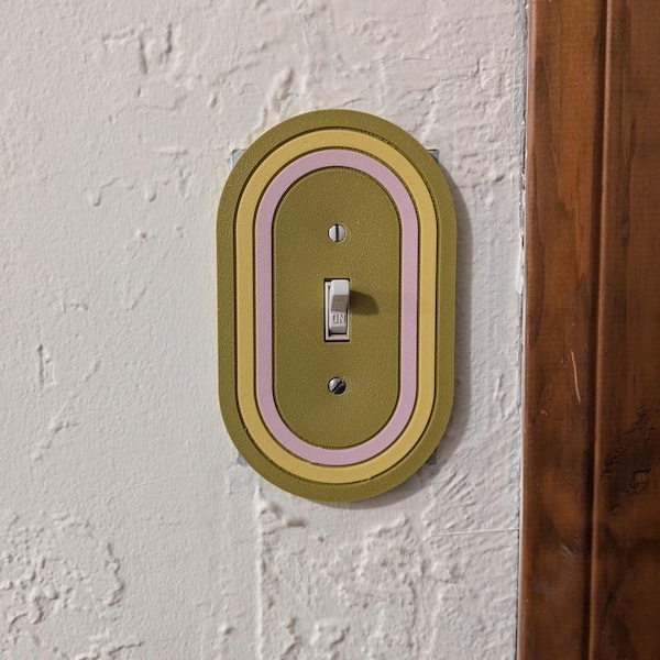 Tri-color Mid Century Modern Single Toggle Light Switch Cover and ...