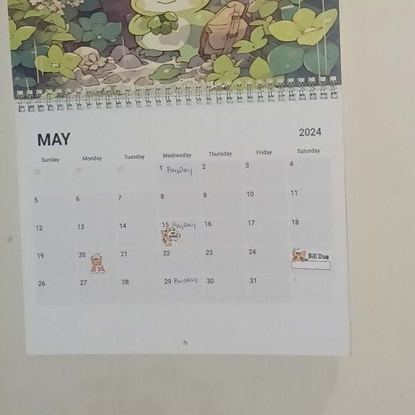 Kawaii Anime Animals Desk Calendar, Cute Animal Patterns, Cute Home ...